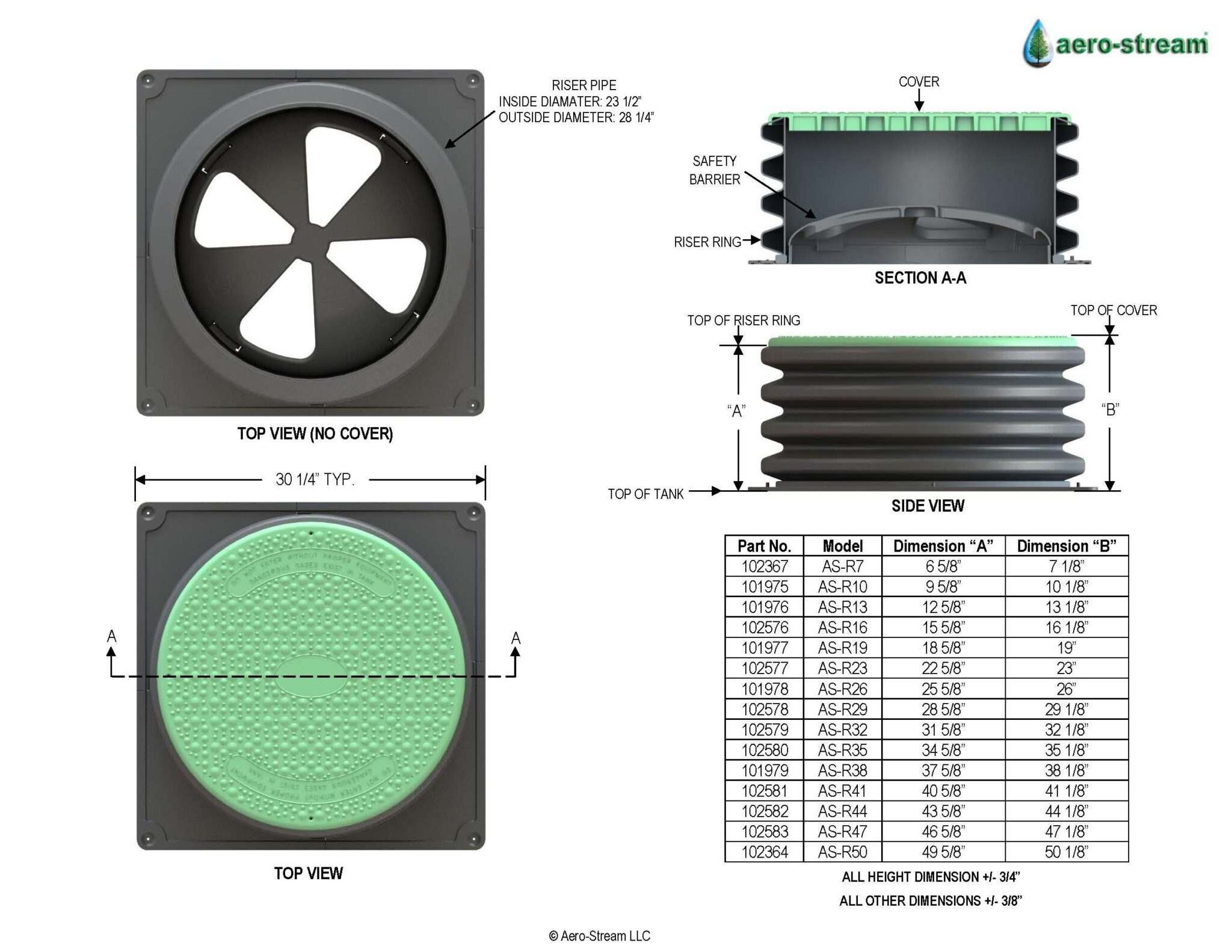 Complete Riser Kits - Aero-Stream® LLC